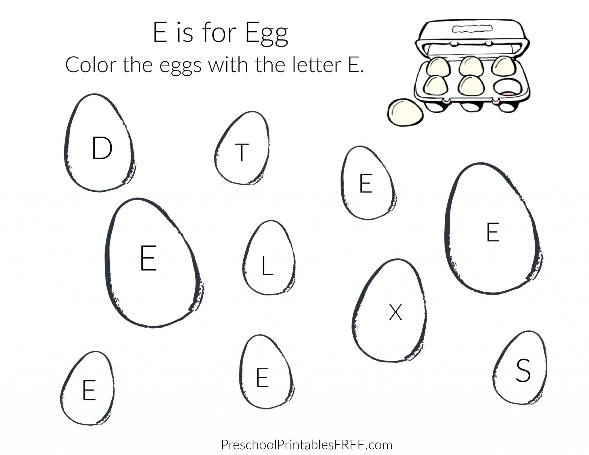 Letter E Worksheets for Kids (free printable) – Free Preschool Printables